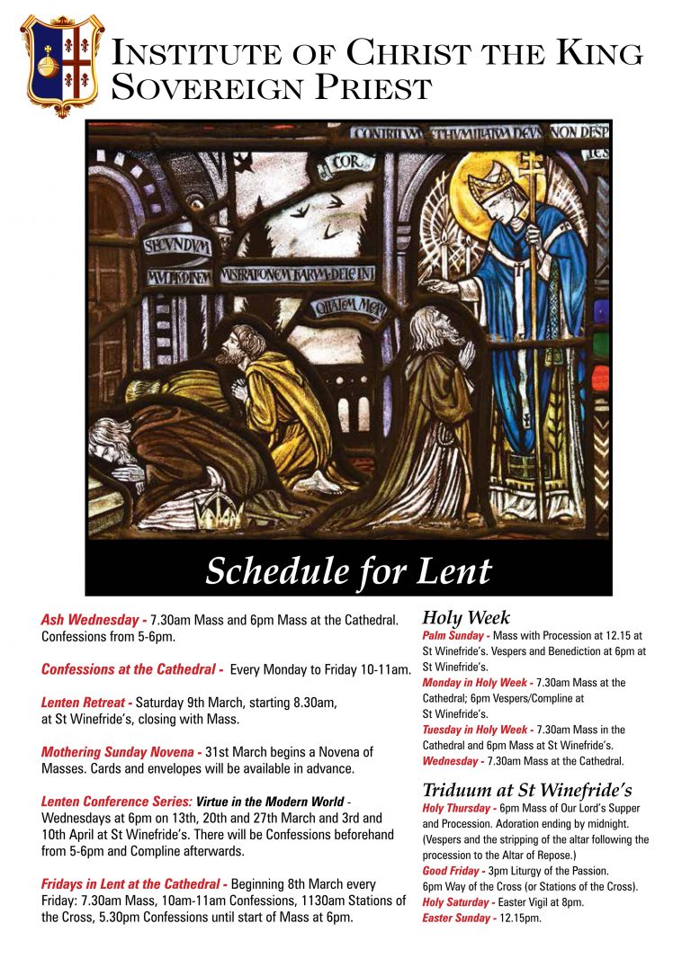 Lent, Holy Week and the Triduum at Shrewsbury - St Winefride's